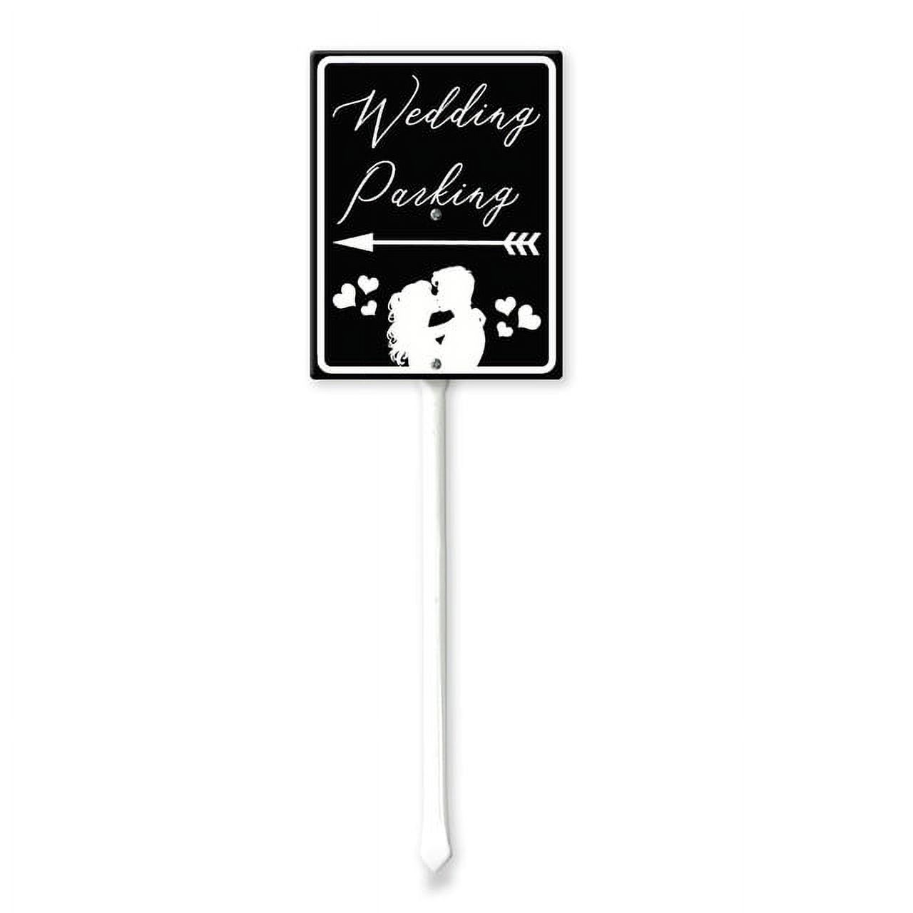 SRongmao Wedding Parking Yard Sign with Stake Left Arrow Sign 8x12inch ...