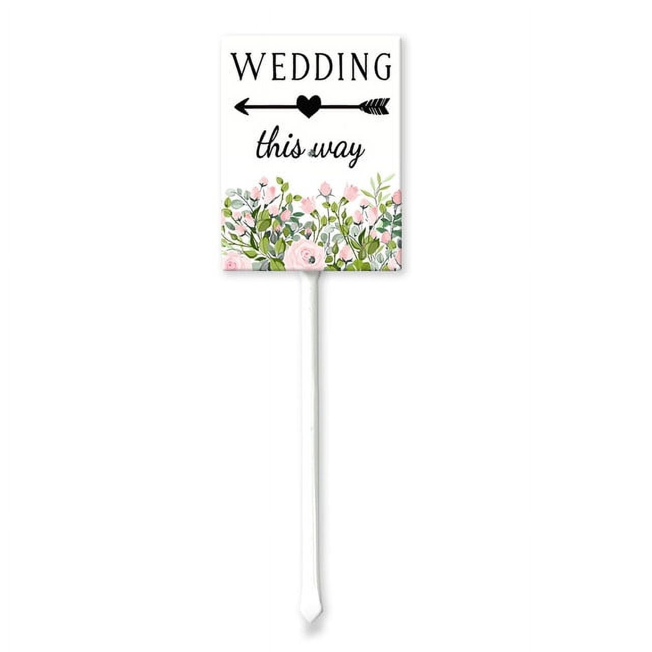 SRongmao Wedding This Way Yard Sign with Stake Left Arrow Sign 7x8 ...
