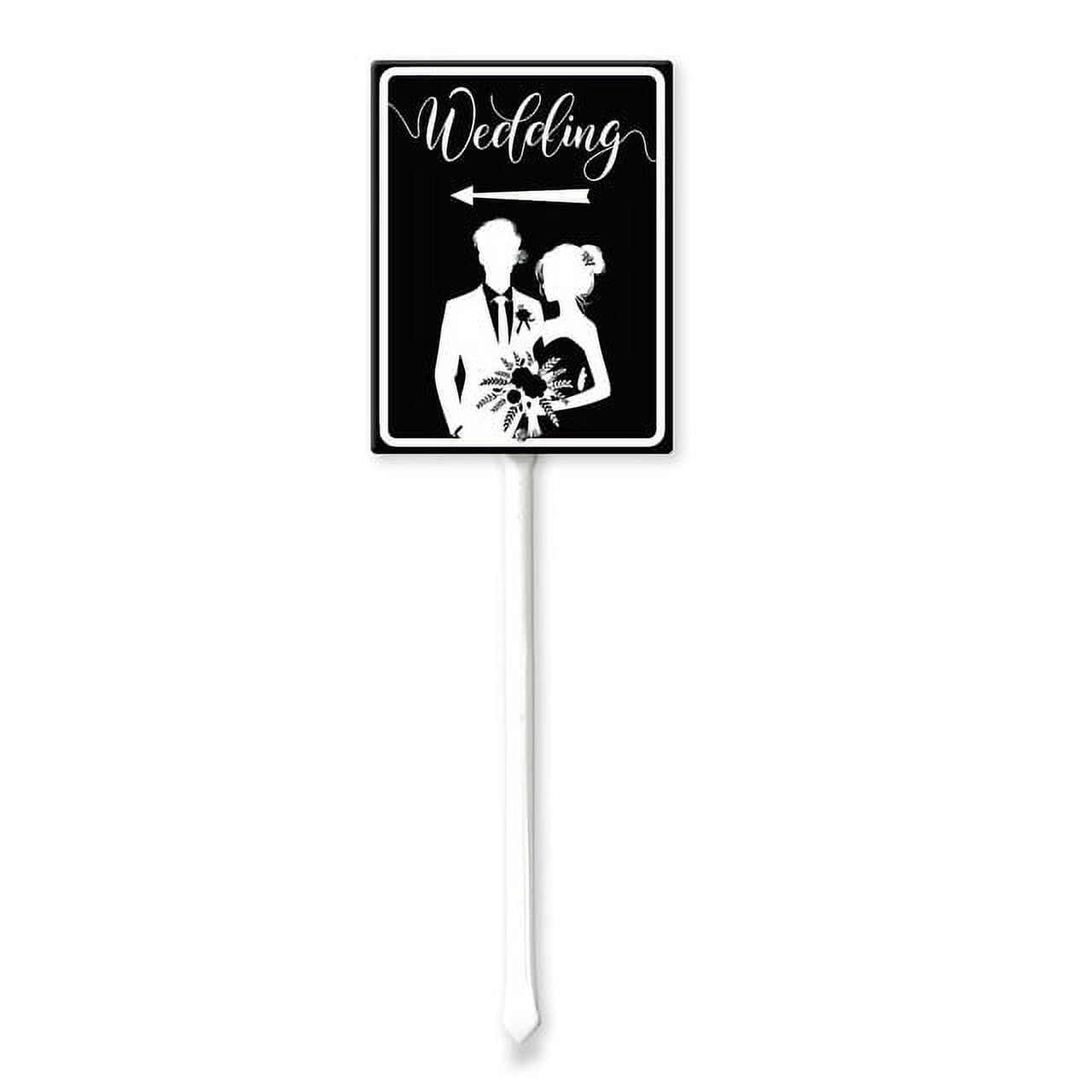 SRongmao Wedding Yard Sign with Stake Left Arrow Sign 7x8.8inch ...