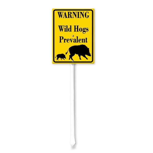 SRongmao Wild Hog Sign Warning Wild Hogs Prevalent Sign with Stake 4 ...