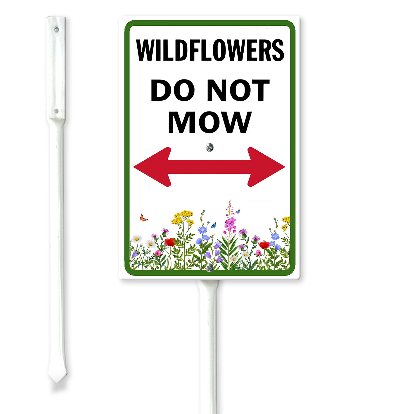SRongmao Wildflowers Do Not Mow Yard Sign with Stake 8x12inch Sturdy ...