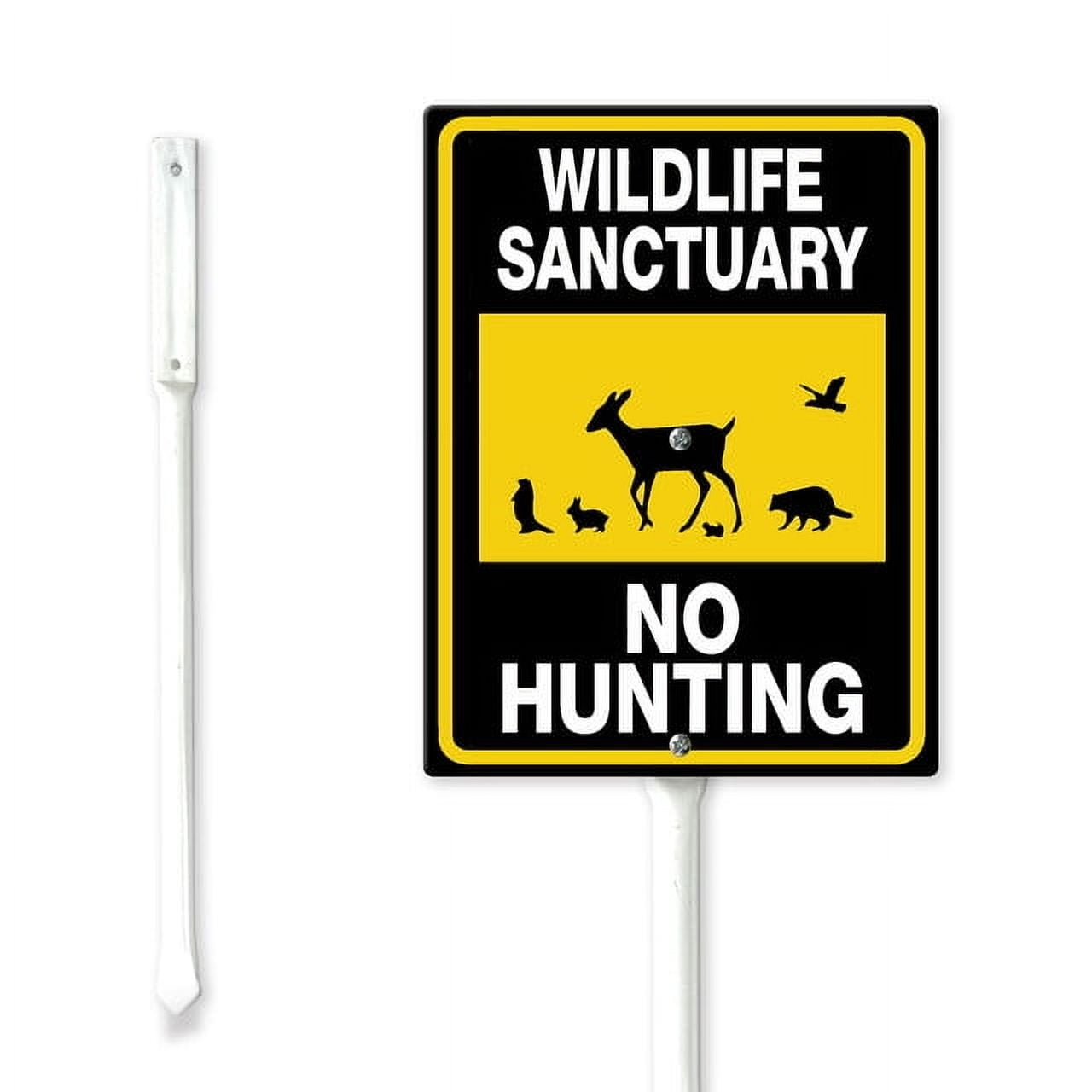 SRongmao Wildlife Sanctuary No Hunting Yard Sign with Stake 8x12inch ...