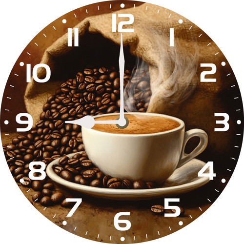 SRongmao Wooden Coffee Bar Wall Clock Silent Non Ticking Round Retro ...