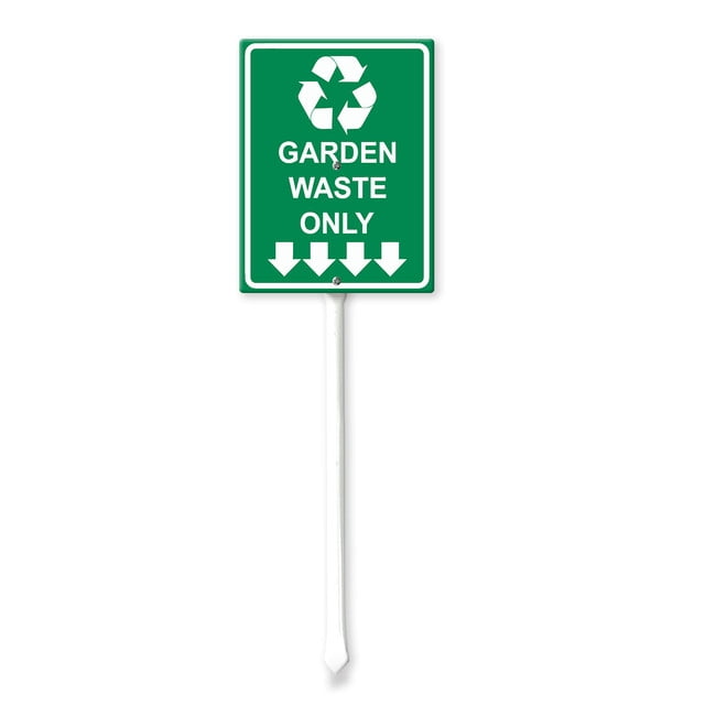 SRongmao Yard Sign Garden Waste Only Sign with Stake -4.6x6inch ...