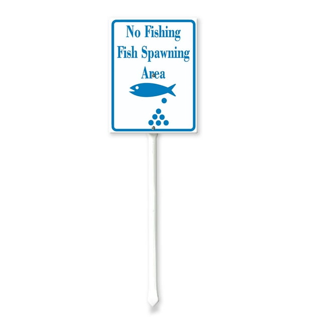 SRongmao Yard Sign No Fishing Fish Spawning Area Sign with Stake Outdoor Yard Sign Rustproof ...