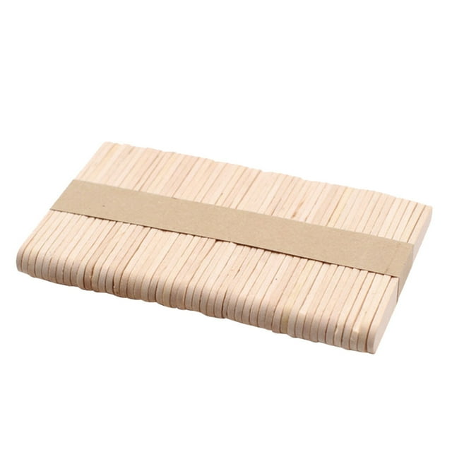 SRstrat 50 Pcs Popsicle Sticks Food Grade Ice Cream Sticks Natural Wood ...