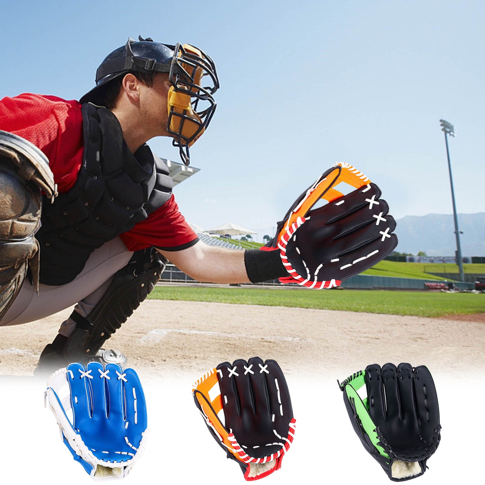 SRstrat Baseball Gloves PVC Thickened Softball Gloves Children's ...