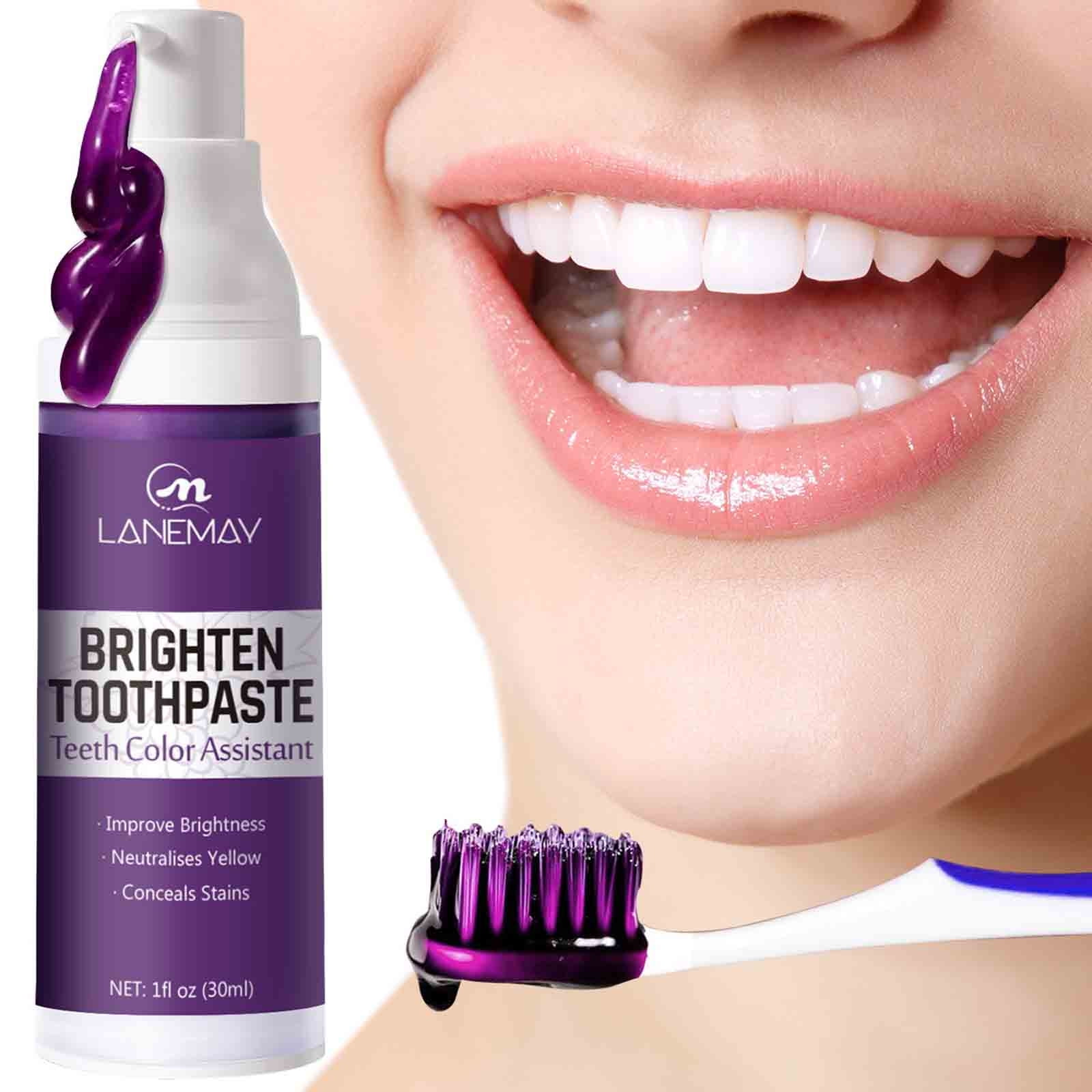 SRstrat Purple Toothpaste, Purple Tooth Stain Removal, Teeth Whitening ...