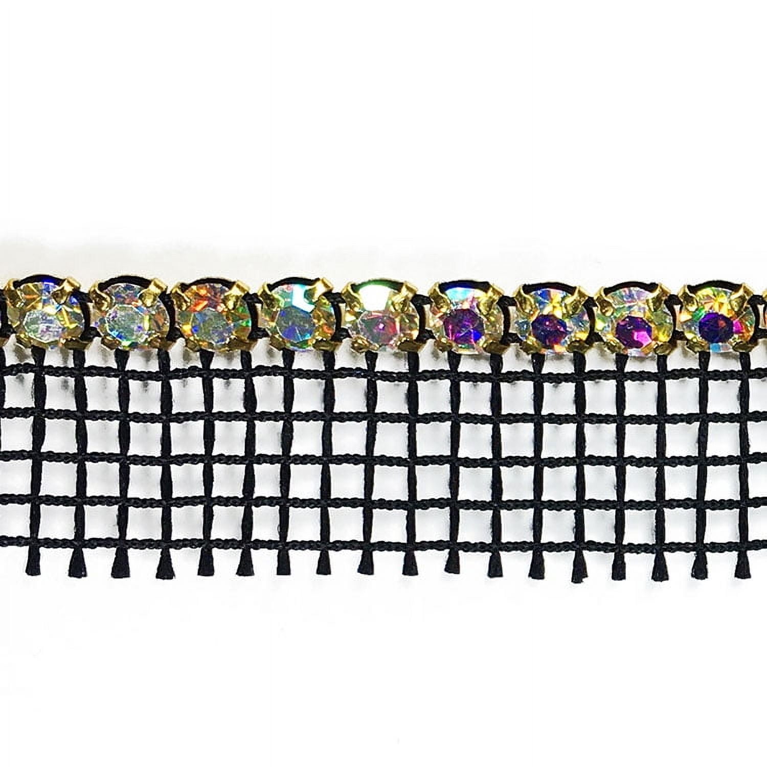 SS 20 Machine-Cut Rhinestone Banding Trim by 1-yard, Crystal AB/Gold ...
