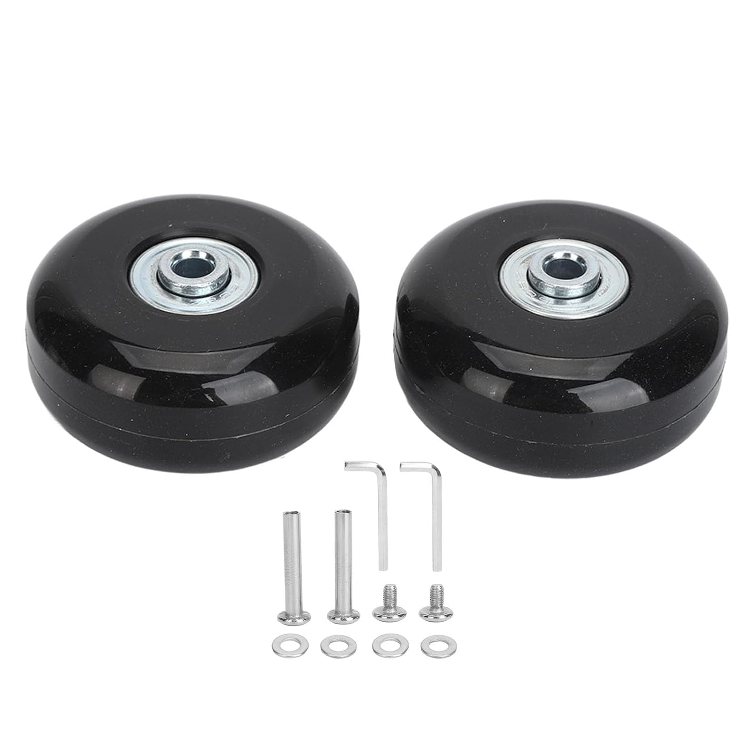 SS-2Pcs Luggage Suitcase Replacement, Universal Rubber Swivel Caster ...