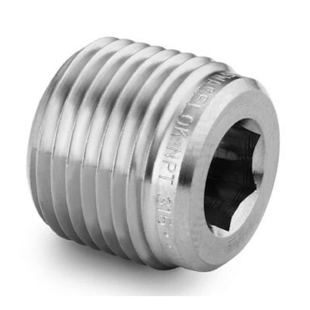 SS-6-HP | Swagelok Hollow Hex Plug, 3/8" Male : NPT, 316 Stainless ...
