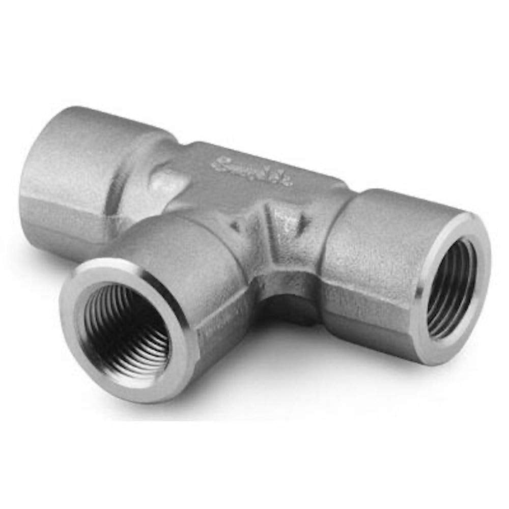 SS-6-T | Swagelok Female Pipe Fitting Tee, 3/8" Female : NPT x 3/8 ...