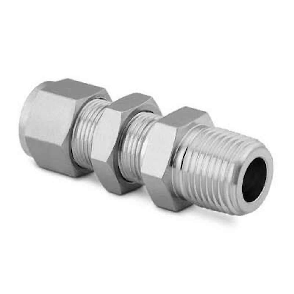 SS-600-11-6 | Swagelok Bulkhead Male Connector, 3/8" Tube : OD Compression x 3/8" Male : NPT ...