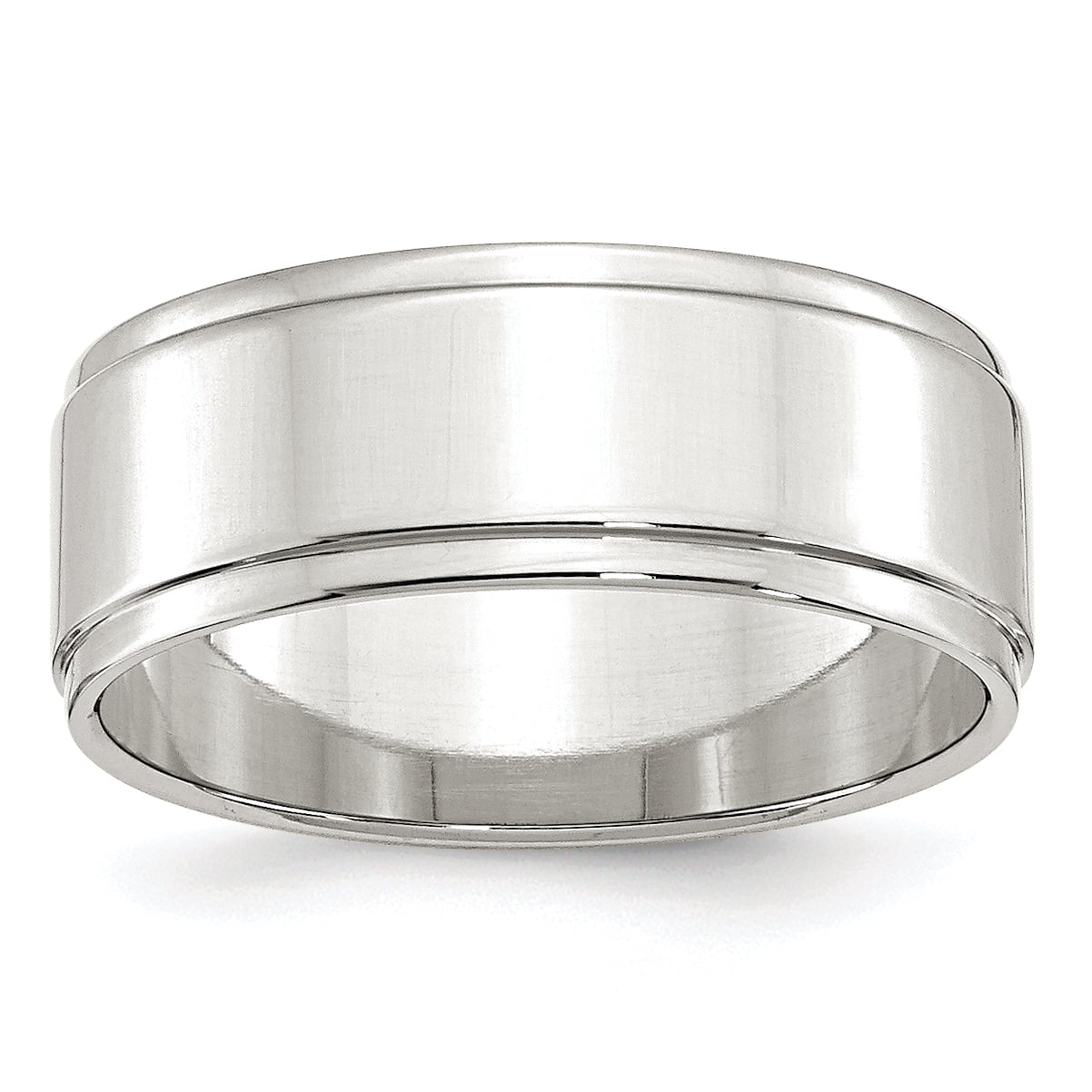 SS 8mm Flat with Step Edge Size 13.5 Band - Walmart.com
