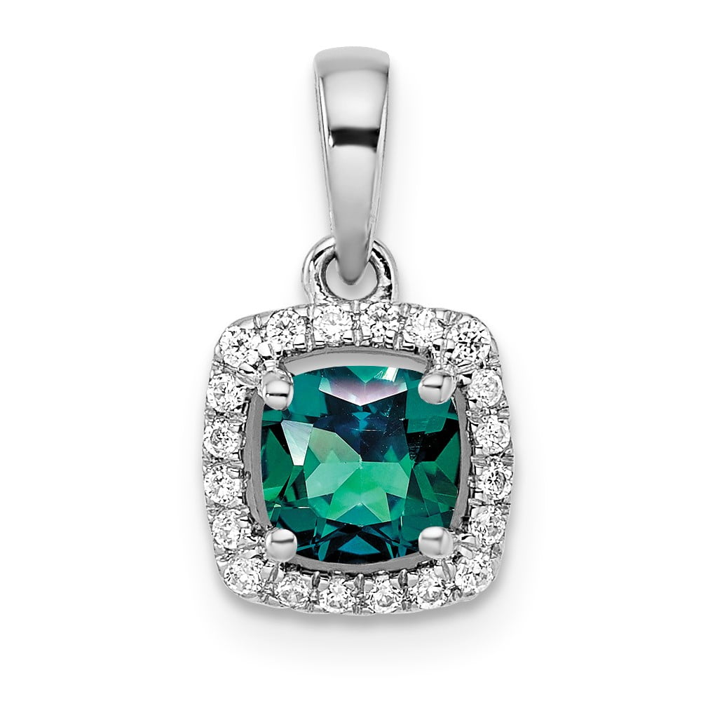 SS ANT Created Alexandrite and Diamond Pendant w/ chain - Walmart.com