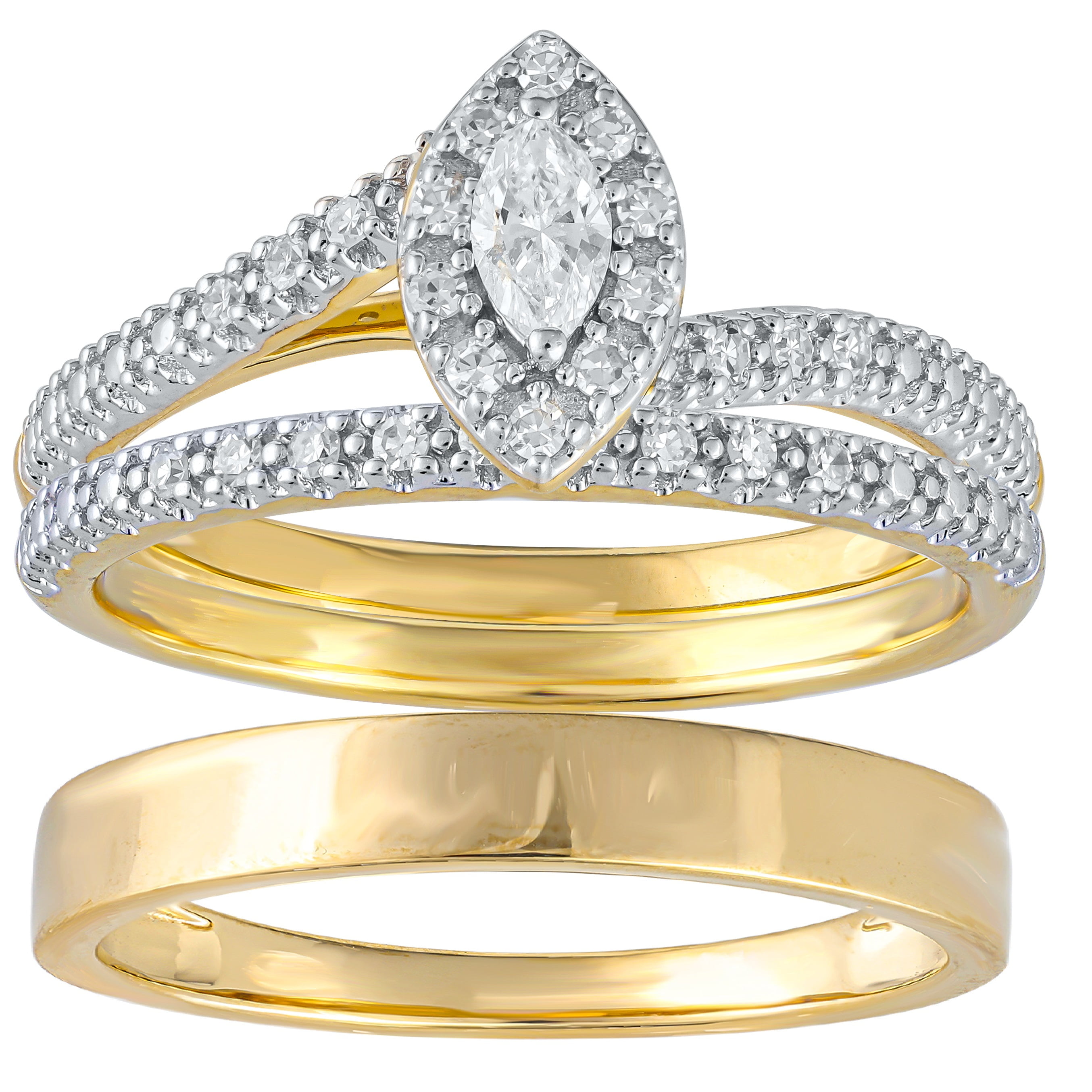 Brilliance Fine Jewelry 1/4 Carat Lab Grown Diamond Women & Mens Trio ...