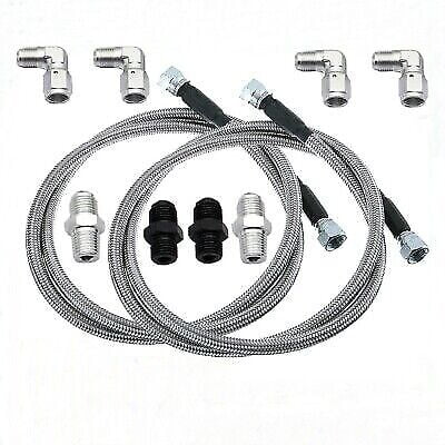 SS Braided Automatic Transmission Cooler Lines Kit 6AN Fiber For GM ...