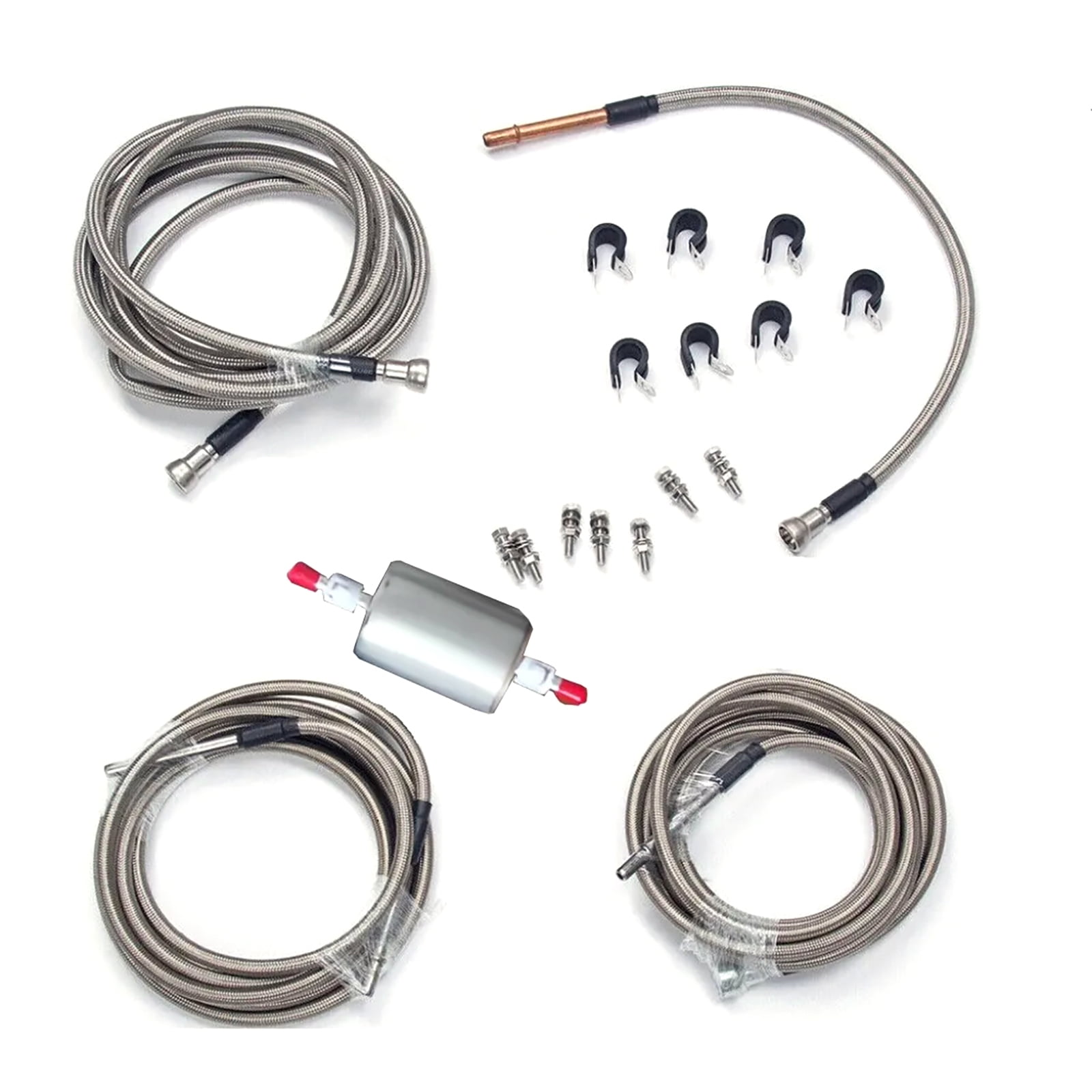SS Braided Fuel Supply Return Vapor Lines Kit for Silverado Sierra V8 ...