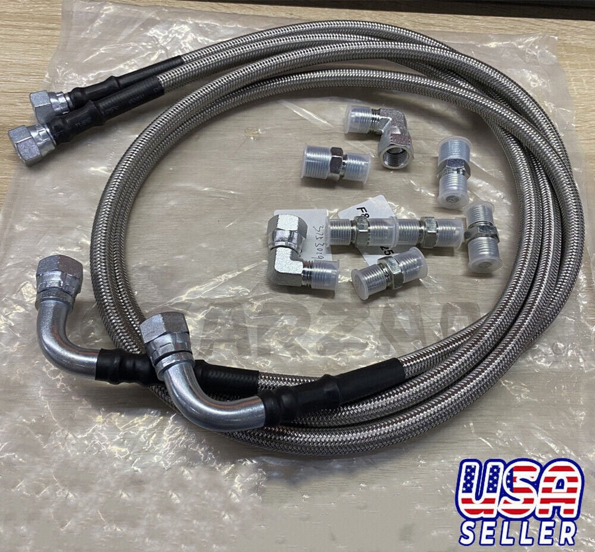 SS Braided Transmission Cooler Hose Lines Fittings TH350/700R4/TH400 52 ...
