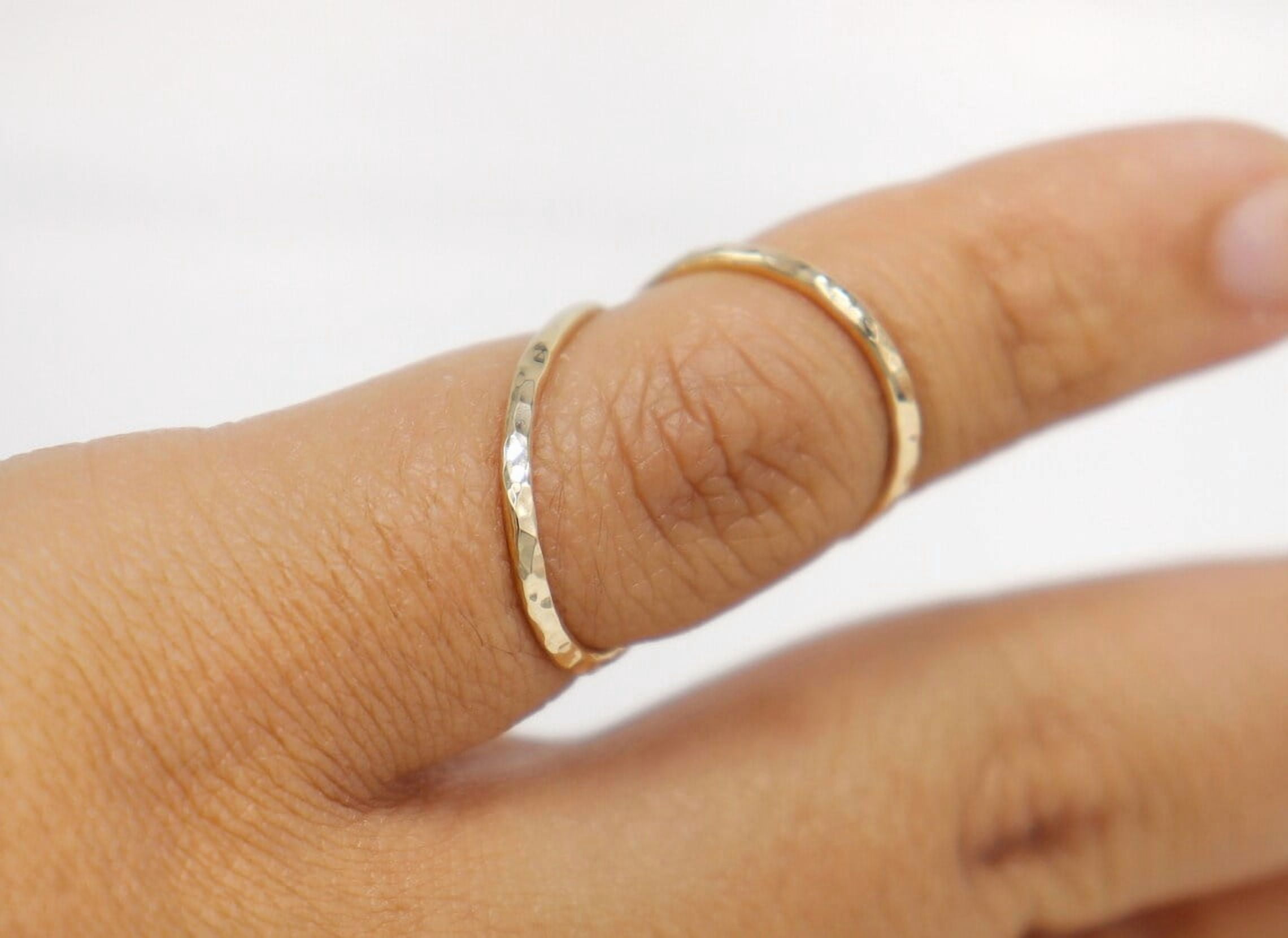 SS DESIGNS 14K Yellow Gold Filled Thin Hammered Splint Ring ...