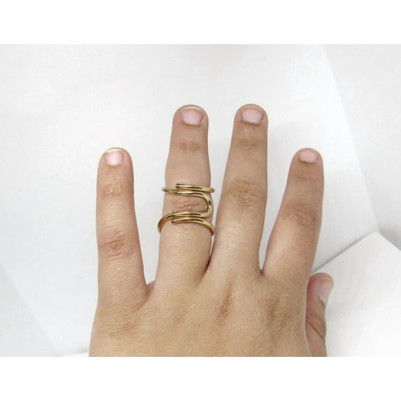 SS DESIGNS 14k Yellow Gold Fill Splint Ring •Mallet Finger Ring ...
