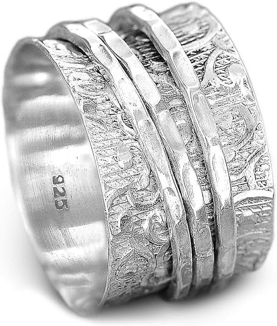 SS DESIGNS 925 Sterling Silver Spinner Ring for Women | 3 Spinning ...