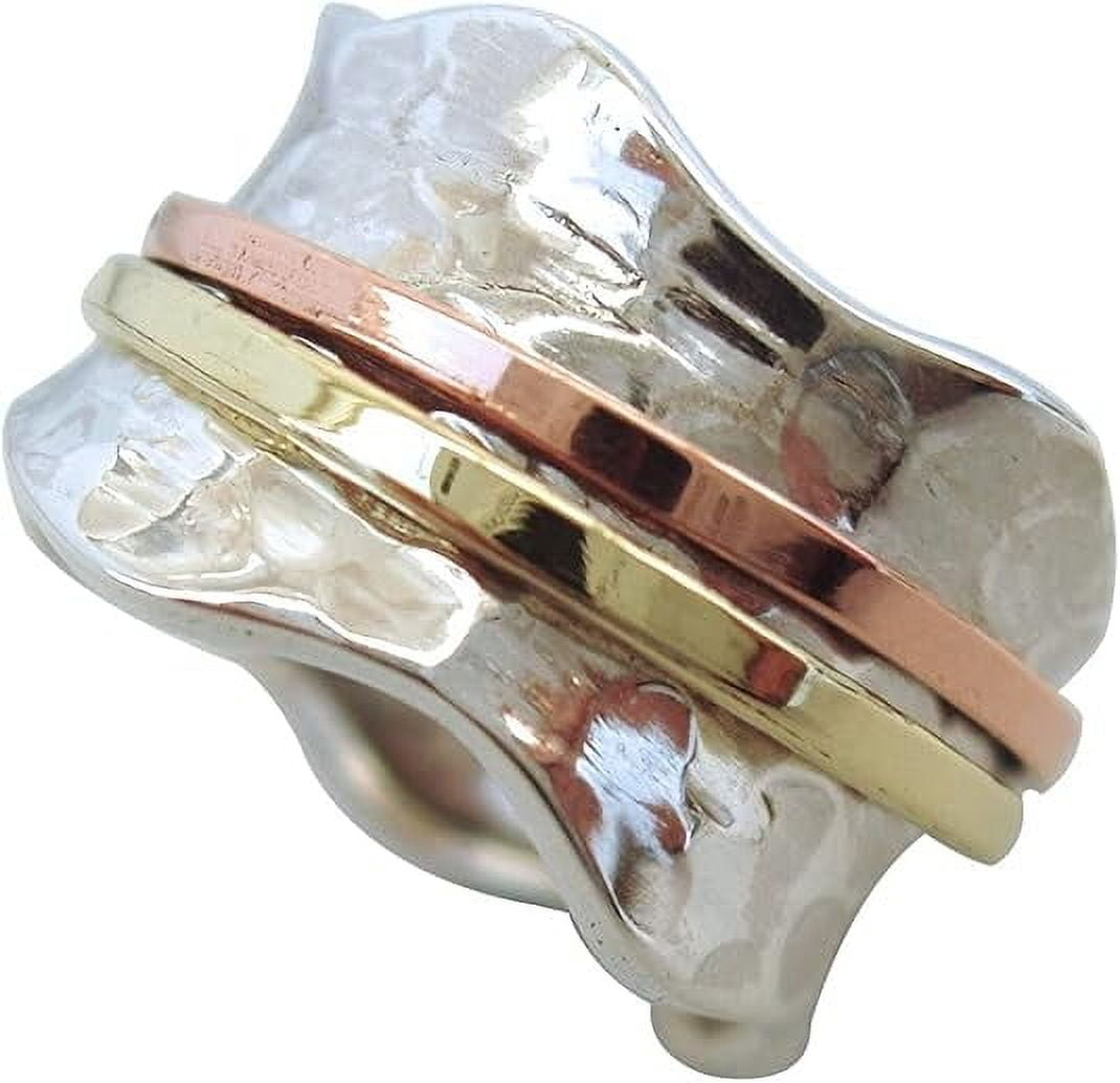 SS DESIGNS 925 Sterling Silver Spinner Ring for Women, Fidget ...