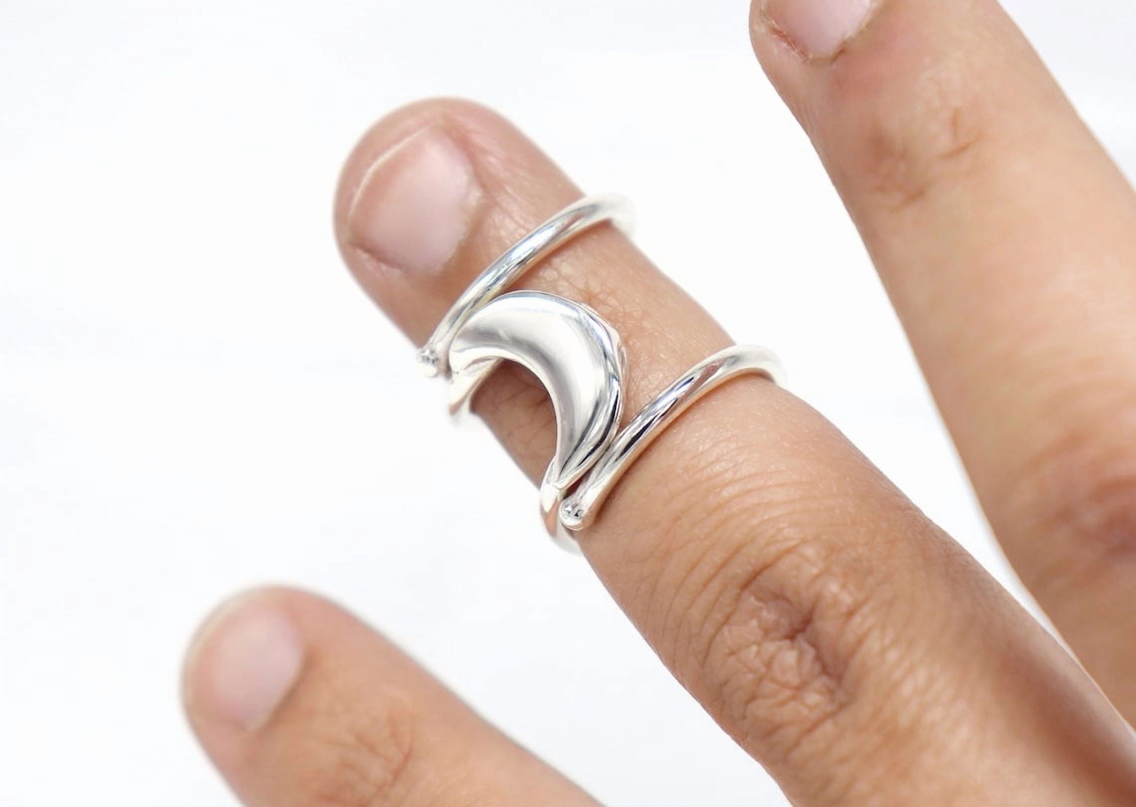 SS DESIGNS BabyMoonTrigger Sterling Silver Splint Ring • Mallet Finger ...