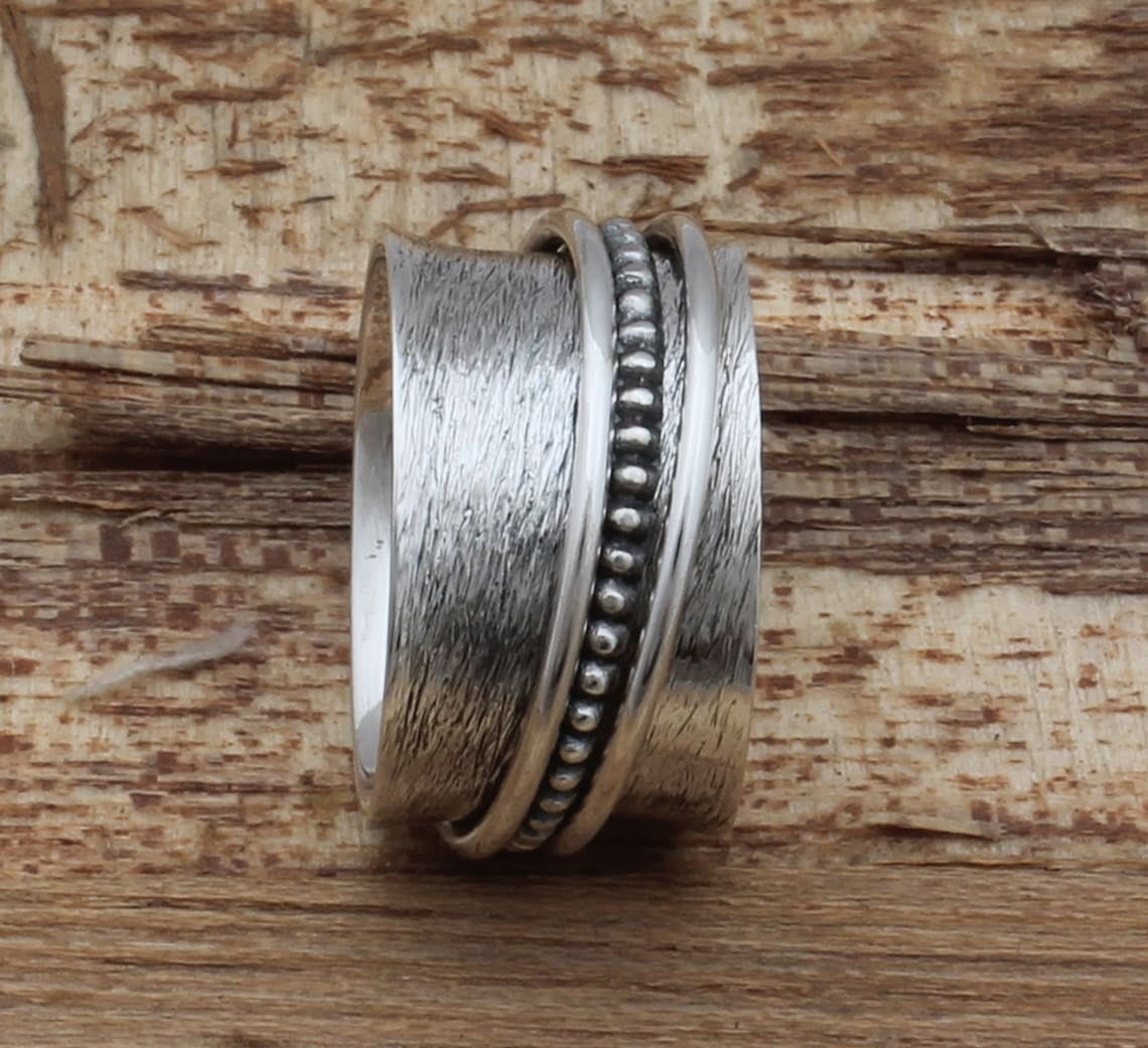 SS DESIGNS Boho Designer Fidget Sterling Silver 925 Anxiety Ring ...