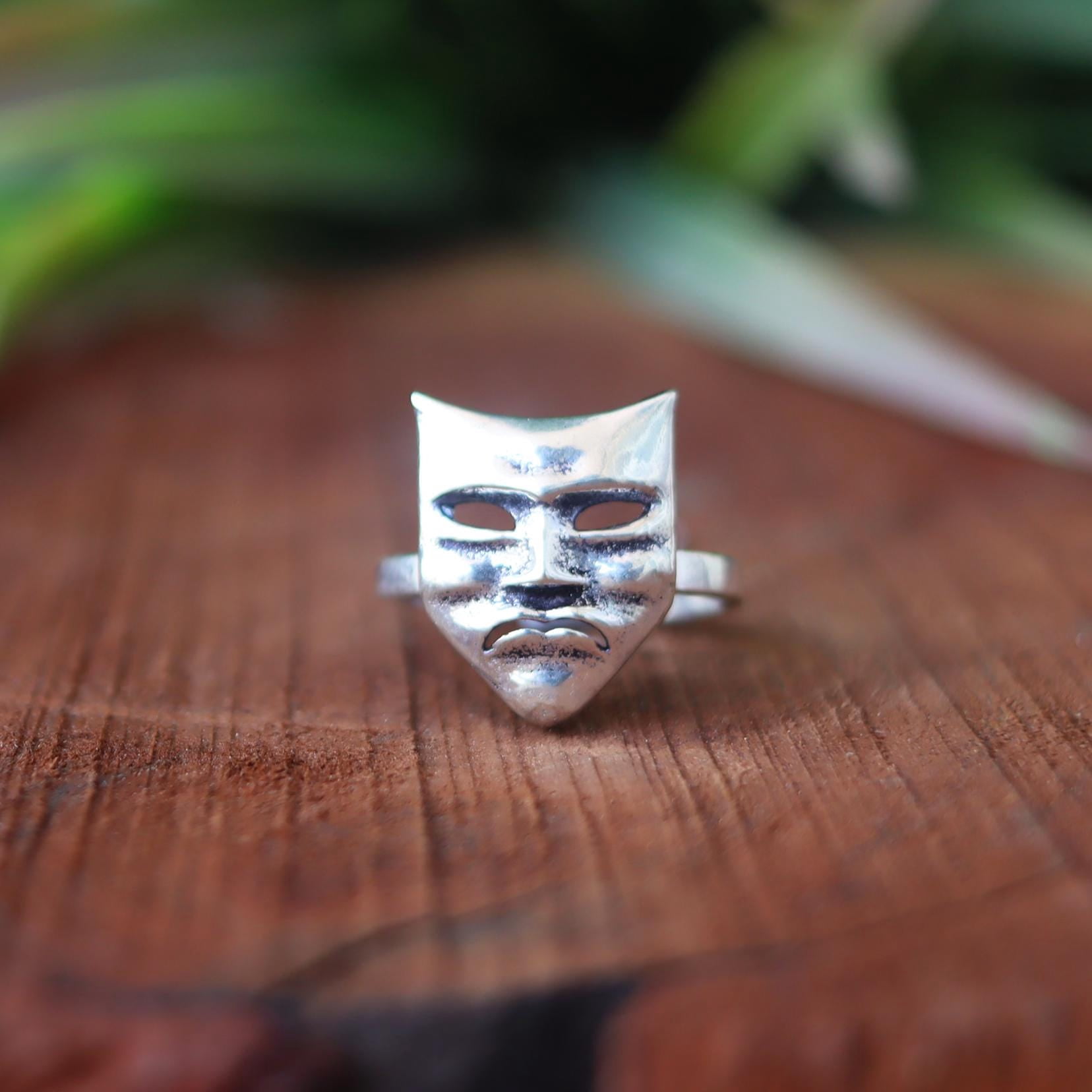 SS DESIGNS- Cat Mask Ring | Handmade Sterling Silver 925 Band Gothic ...