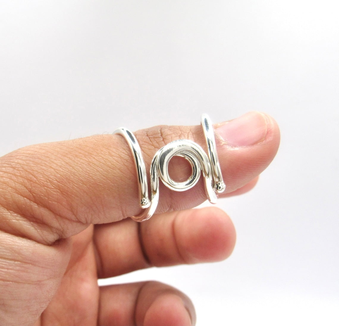 SS DESIGNS CircleSupport Sterling Silver Adjustable Splint Ring ...