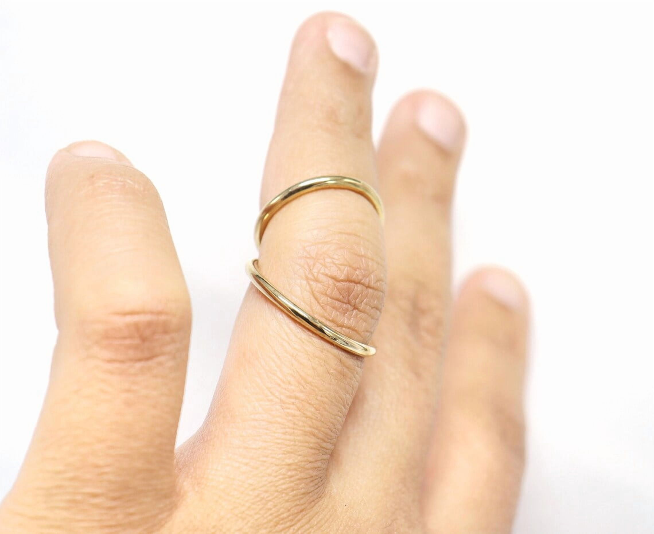 SS DESIGNS Dainty Yellow Swan Ring | 14K Gold Filled Splint Ring for ...