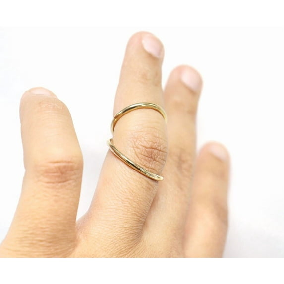 SS DESIGNS Dainty Yellow Swan Ring | 14K Gold Filled Splint Ring for ...