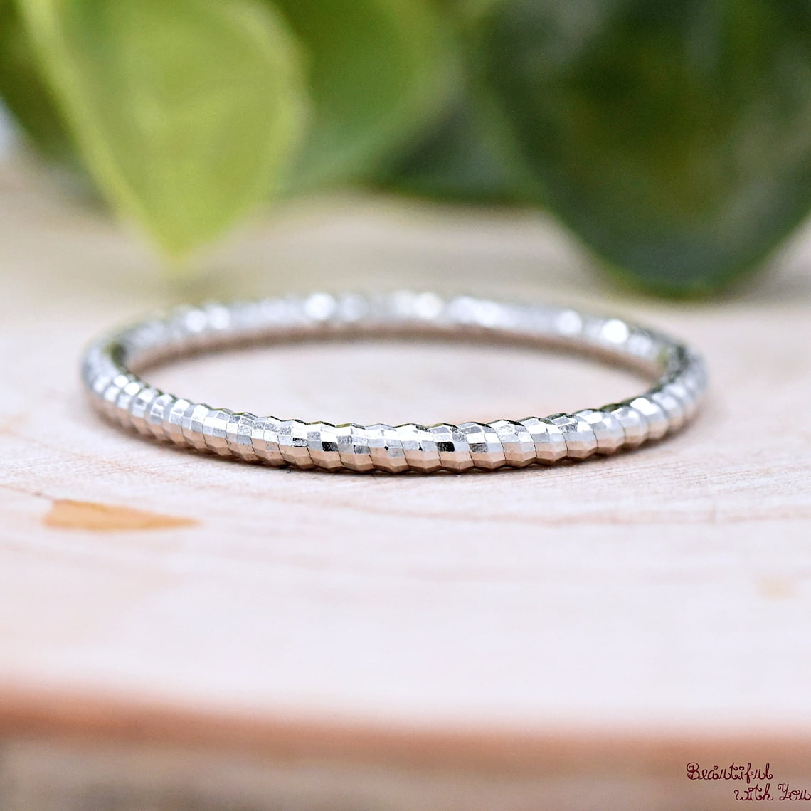 SS DESIGNS Diamond Cut Simple Band, Womens Wedding Ring, Engagement ...