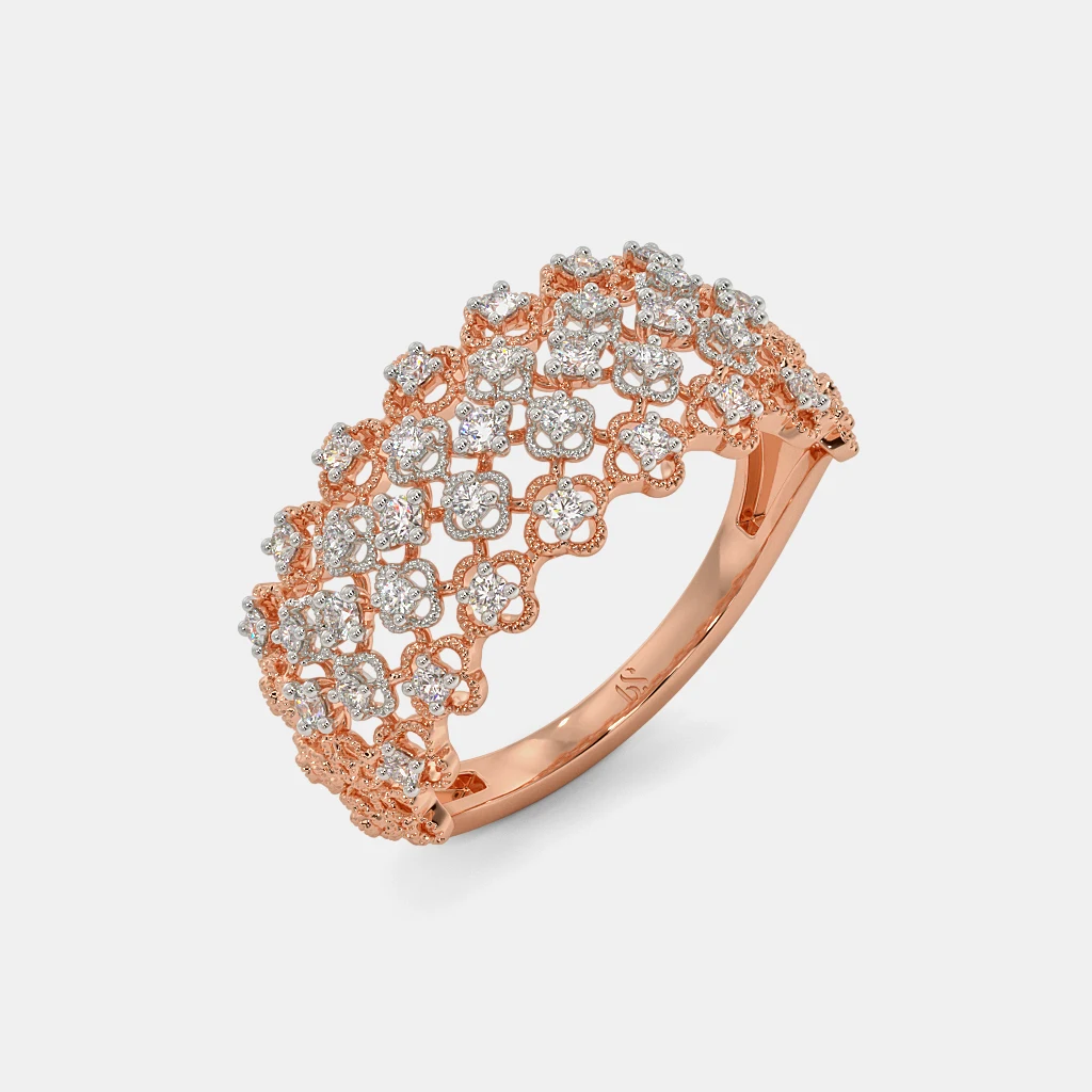 SS DESIGNS Diamond Ring In 18k Rose Gold 2.56 Gram With 0.254 Diamonds ...