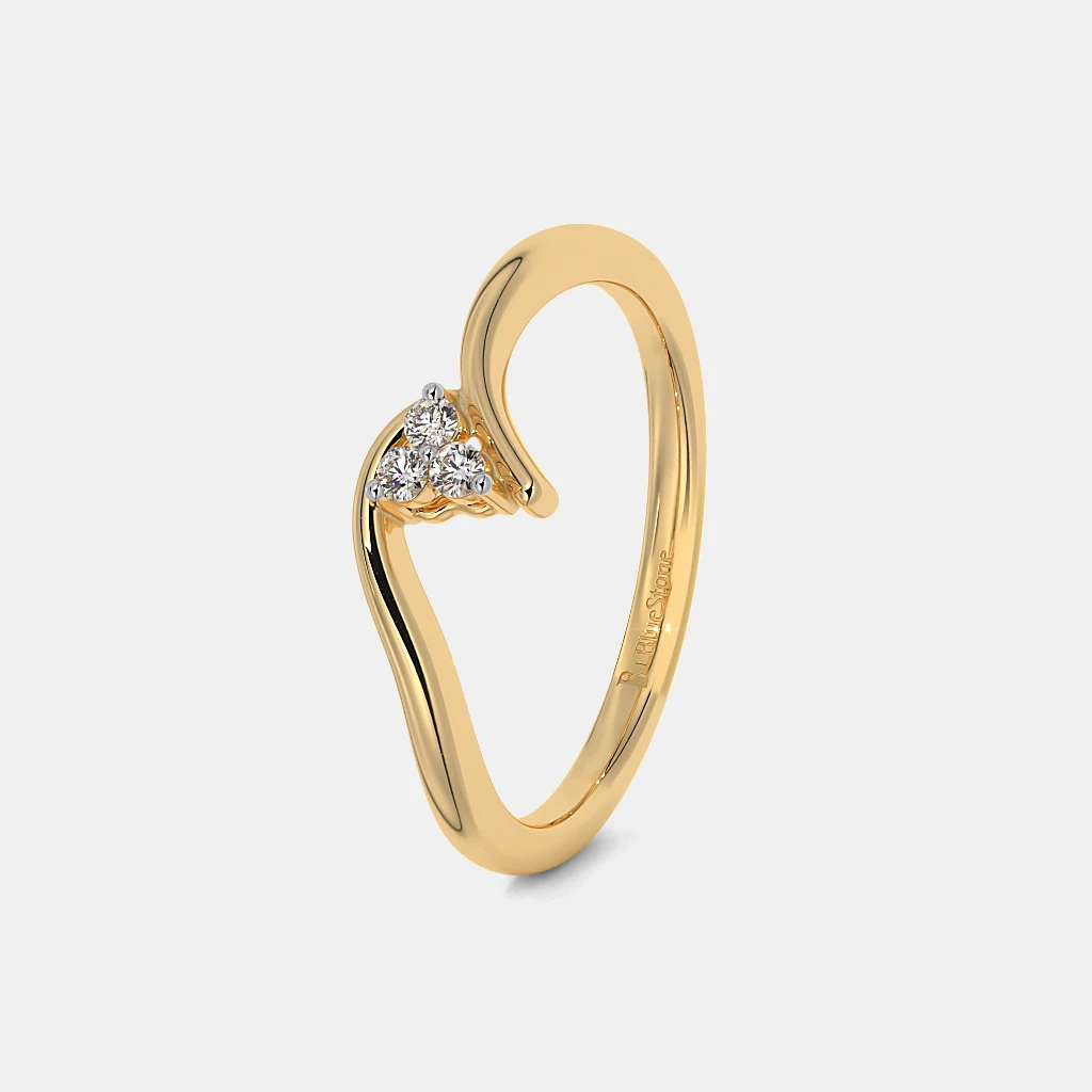 SS DESIGNS Diamond Ring In 18k Yellow Gold 1.77 Gram With 0.045 ...