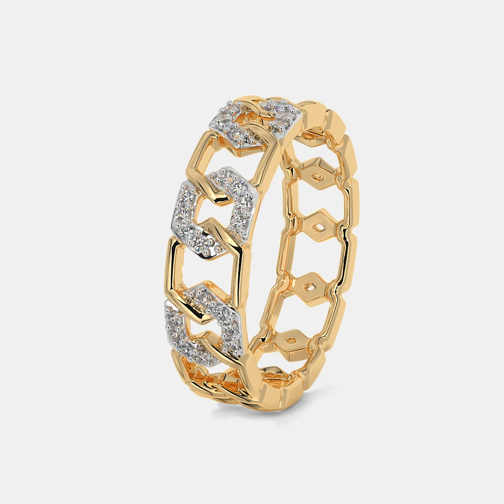 SS DESIGNS Diamond Ring In 18k Yellow Gold 2.44 Gram With 0.12 Diamonds ...