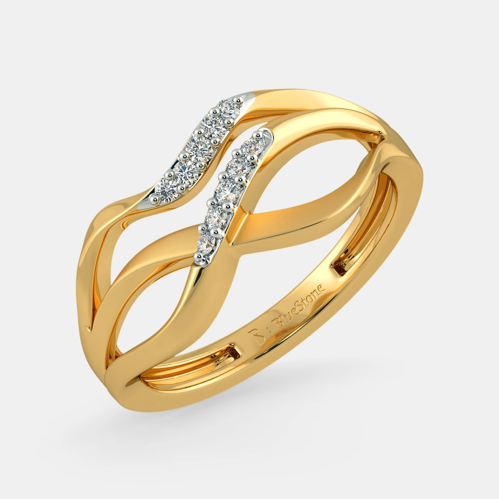 SS DESIGNS Diamond Ring In 18k Yellow Gold 2.74 Gram With 0.076 ...