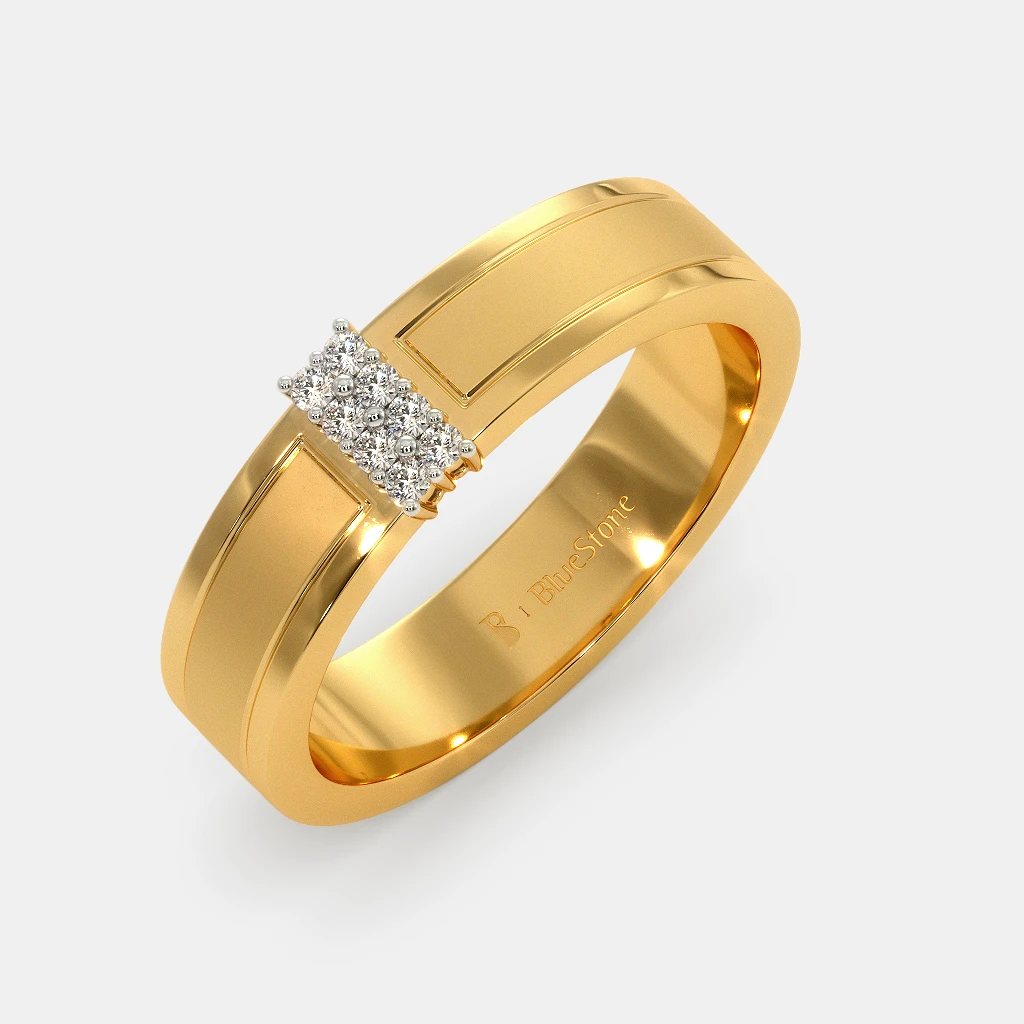 SS DESIGNS Diamond Ring In 18k Yellow Gold 7.59 Gram With 0.096 ...