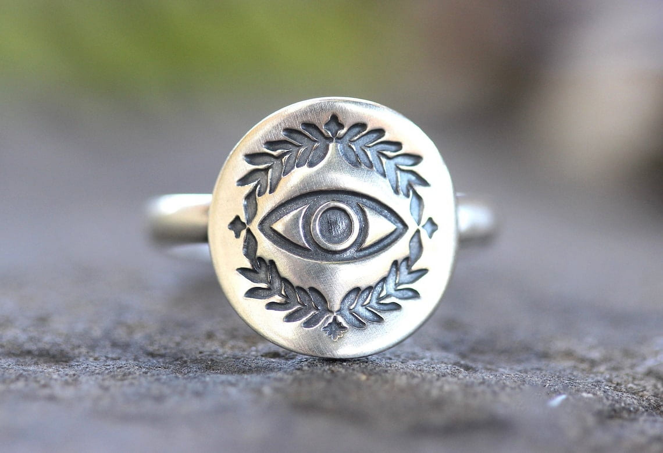 SS DESIGNS Evil Eye Ring Silver All Seeing Eye Ring Sterling Silver Eye Ring Witch Ring ...
