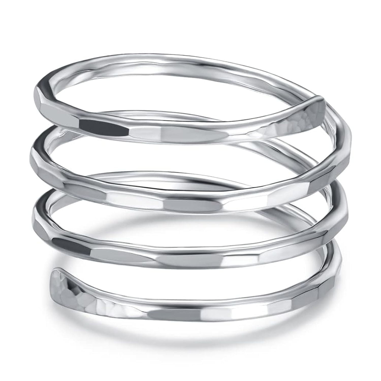 SS DESIGNS Genuine 999 Sterling Silver Ring Hammered and Smooth Texture ...