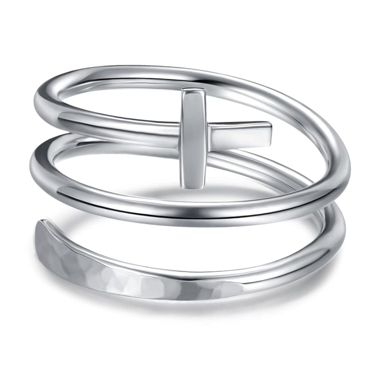 SS DESIGNS Genuine 999 Sterling Silver Ring Hammered and Smooth Texture ...