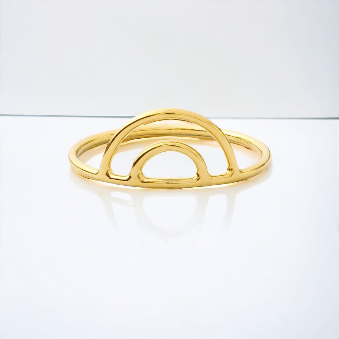 SS DESIGNS Gold Double Arch Ring - Handmade 18K Gold Vermeil Boho ...