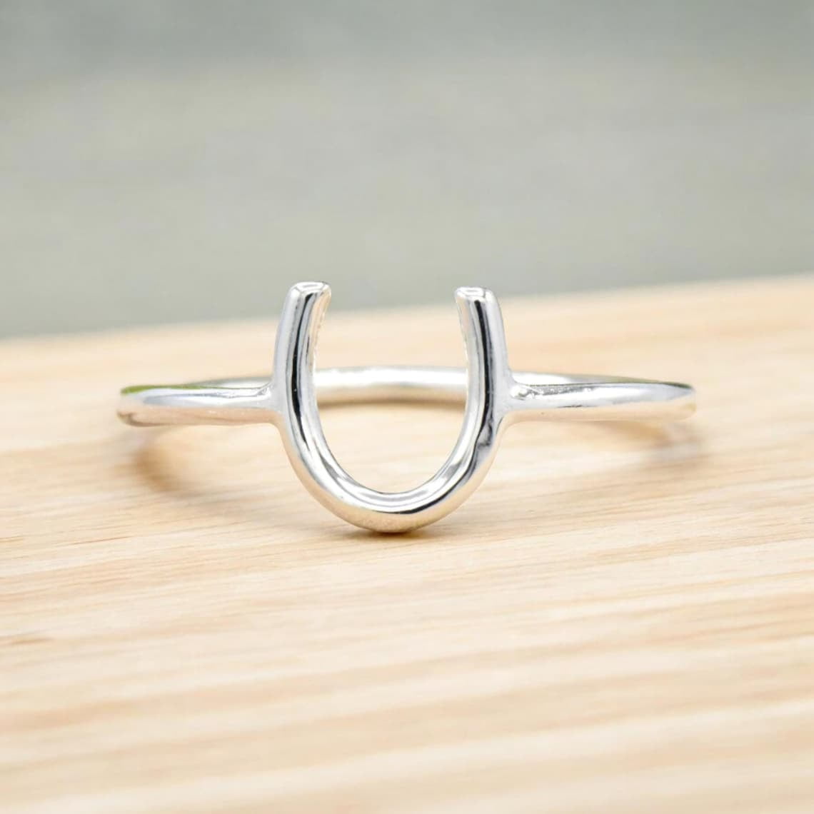 SS DESIGNS Horseshoe Good Luck Ring – Dainty 925 Sterling Silver Minimalist Ring – Everyday Wear ...