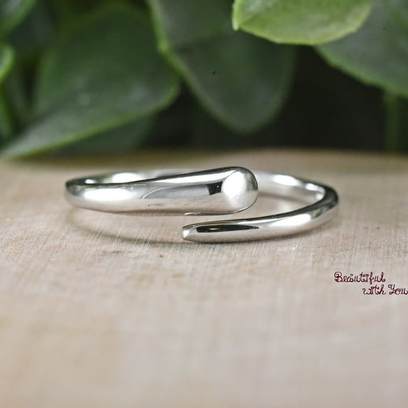 SS DESIGNS Minimalist Open Adjustable Wraparound Ring, Trendy Wire ...