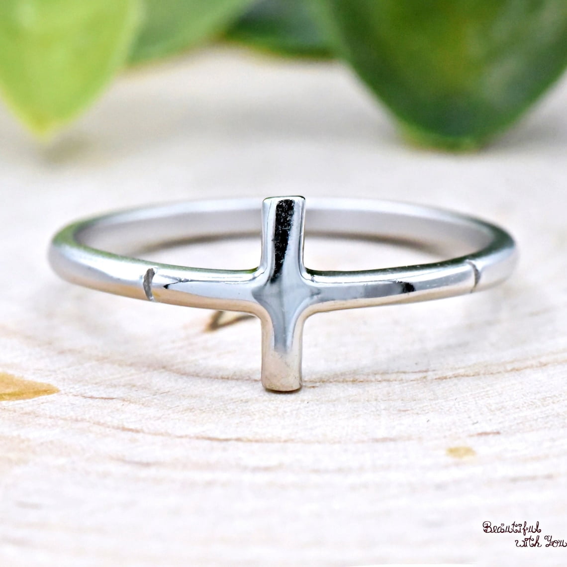 SS DESIGNS Minimalist Sideways Cross 925 Sterling Silver Christian ...