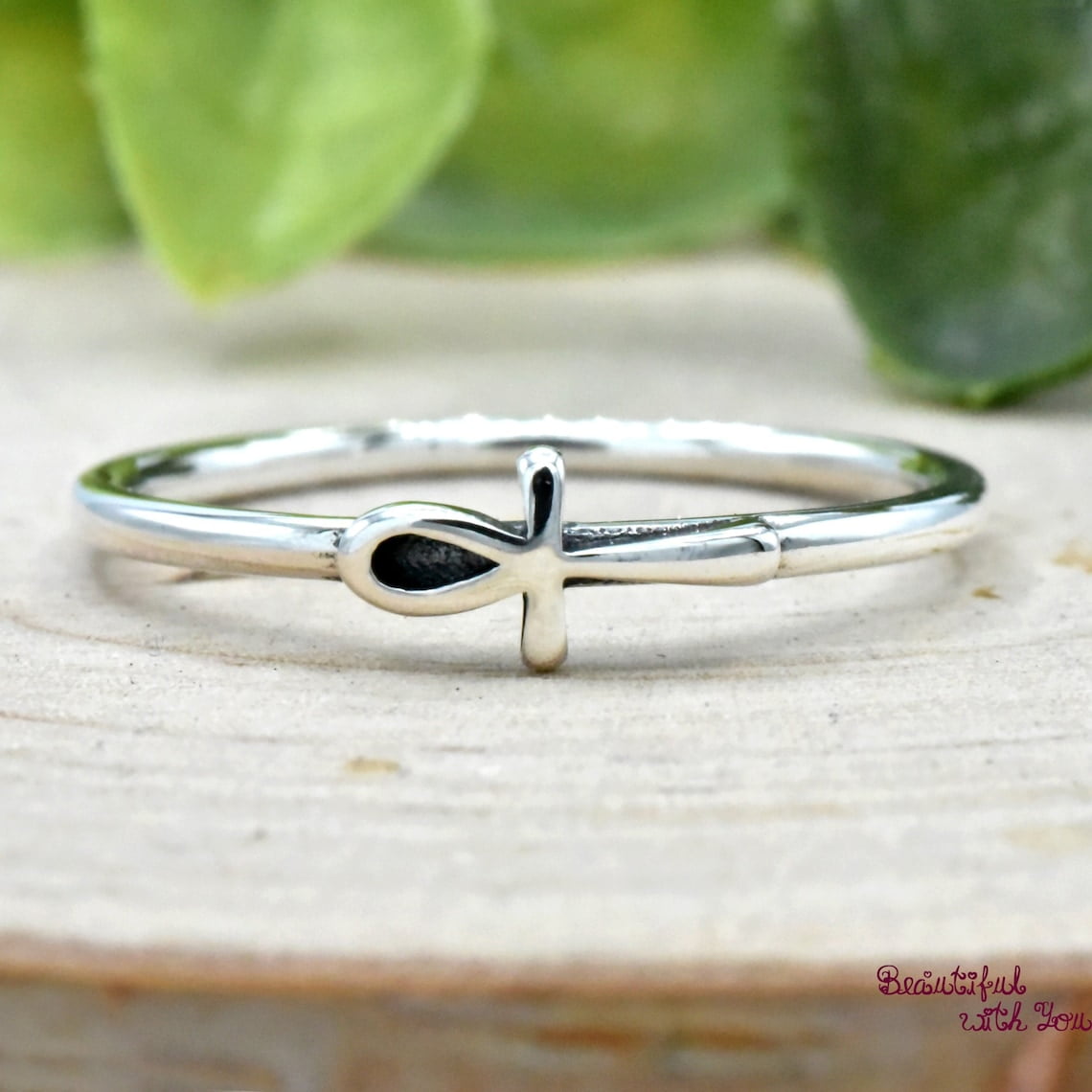 SS DESIGNS Sideways Cross Ring, Egypt Ankh Cross Ring, Key of Life ...