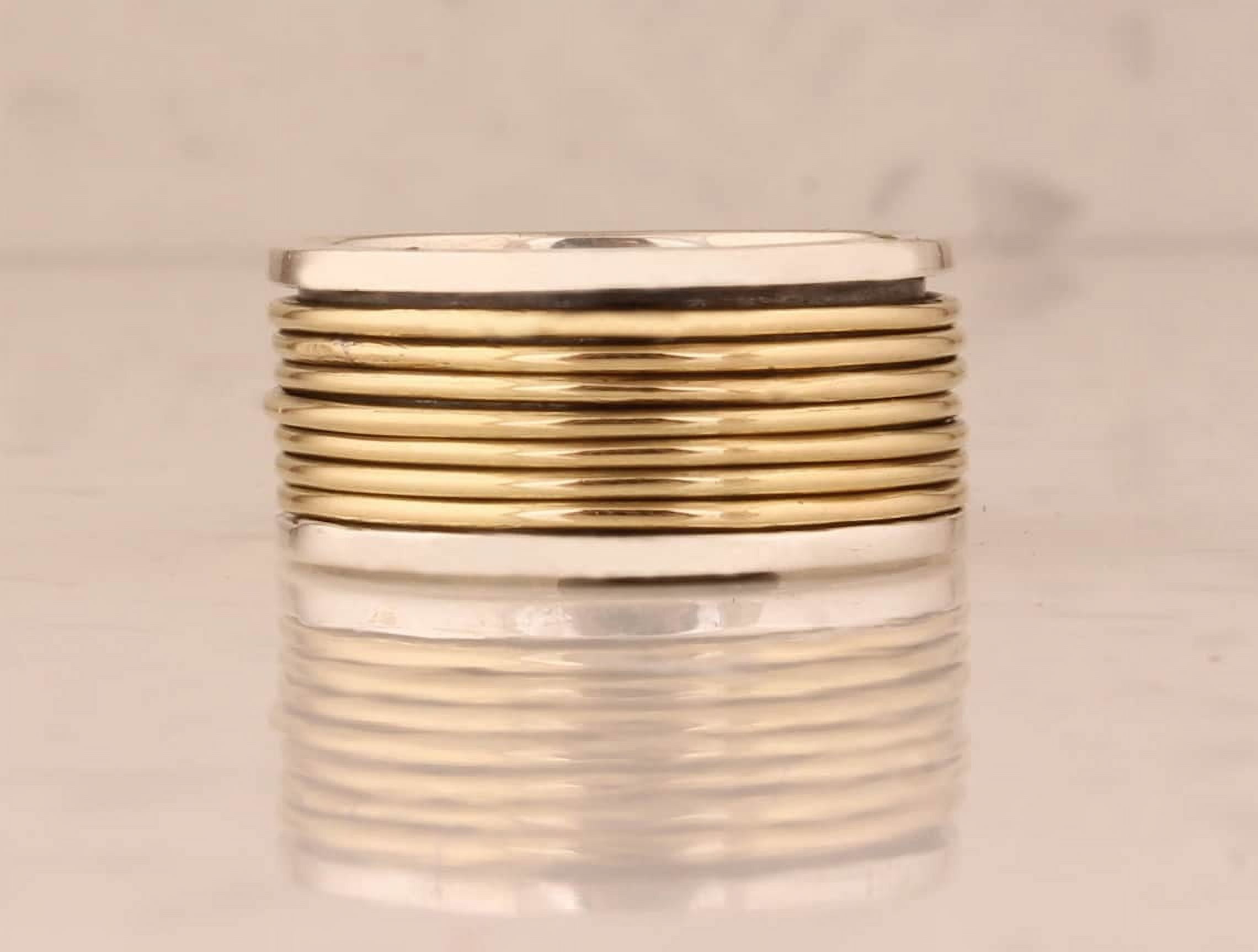 SS DESIGNS Silver Fidget Band Spinner Ring, 925 Sterling Silver with ...