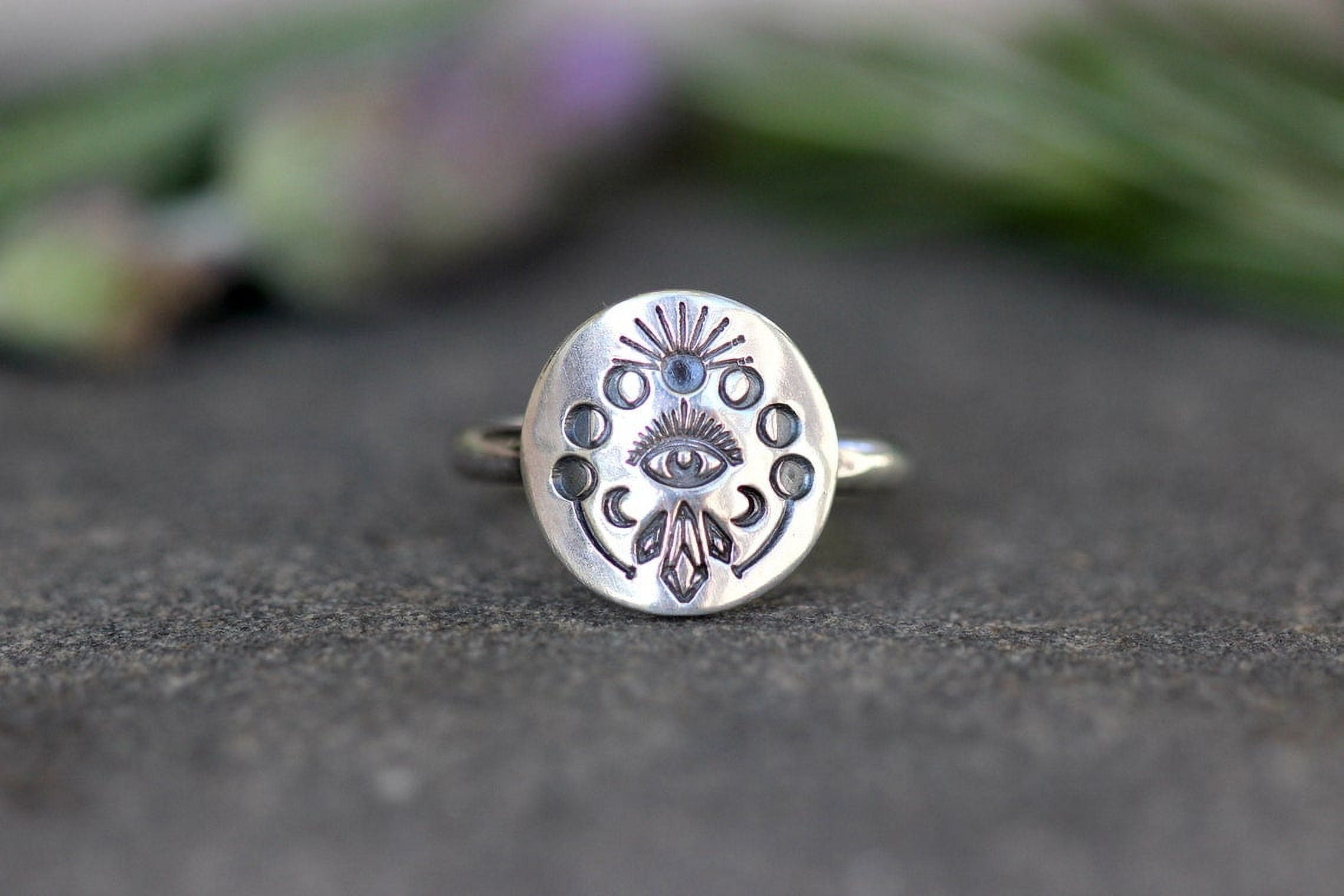 SS DESIGNS Silver Moon Ring Celestial Ring Moon Phase Ring Witch Ring ...