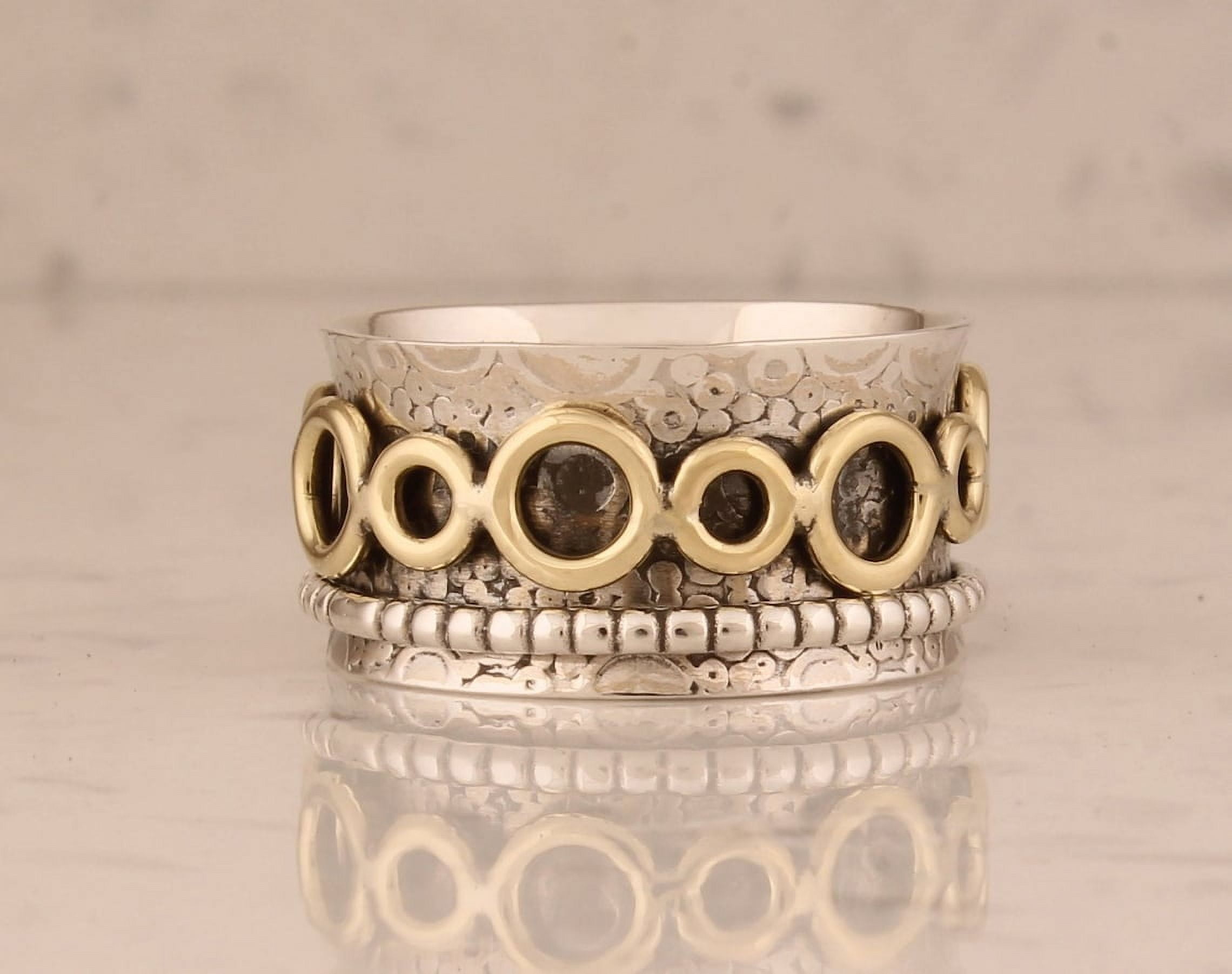 SS DESIGNS Solid 925 Sterling Silver Multi-Round Hoop Spinner Ring ...